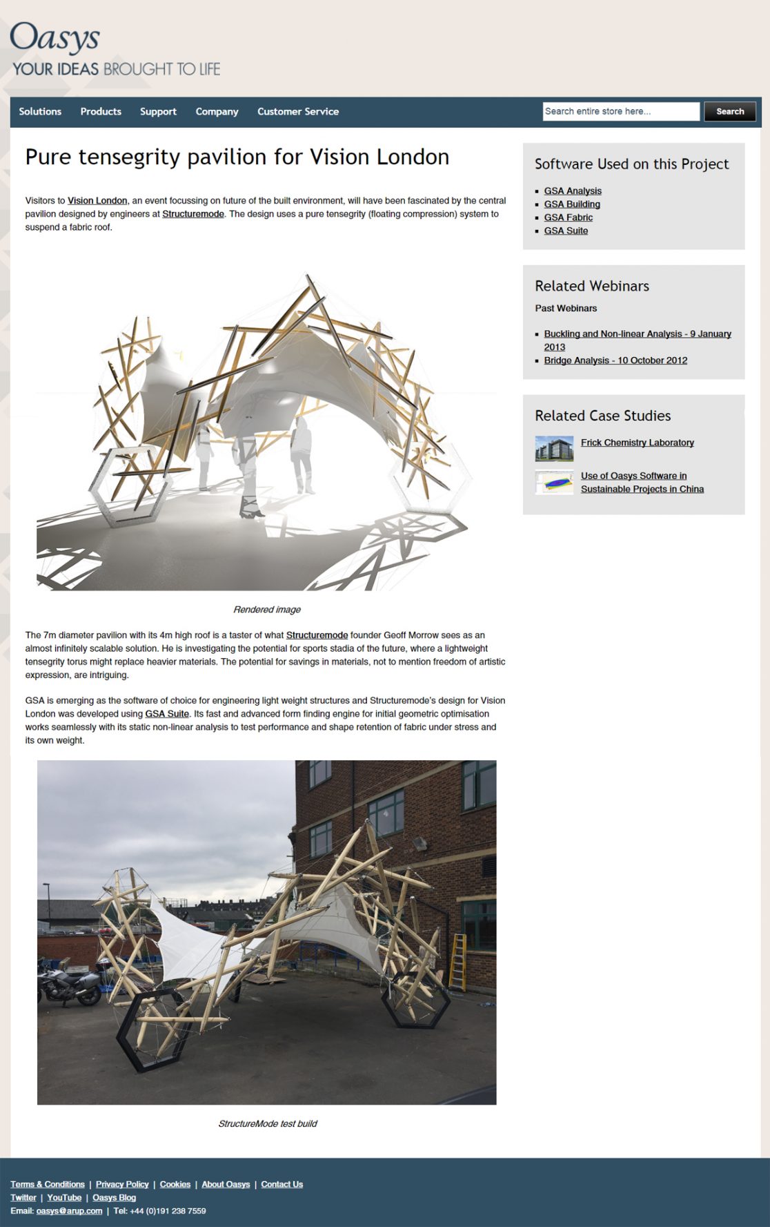 Oasys | Pure tensegrity Pavilion Vision London | StructureMode